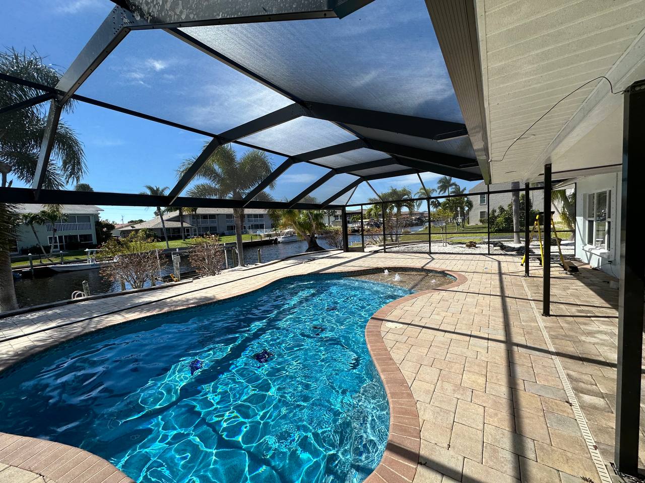 Before and after: upgrading a screen enclosure in Cape Coral