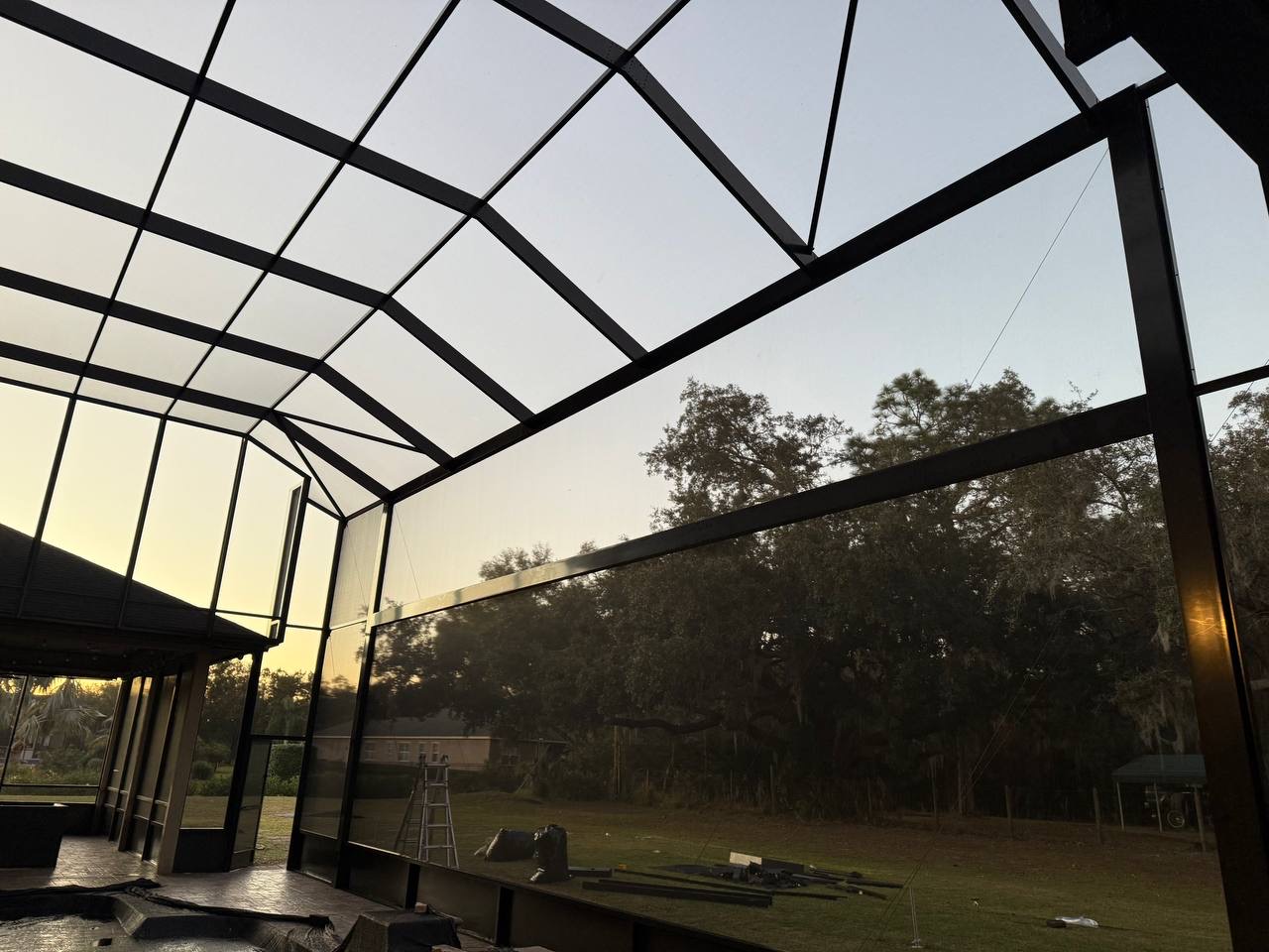 Before and After Pool Cage Replacement in Lutz, FL