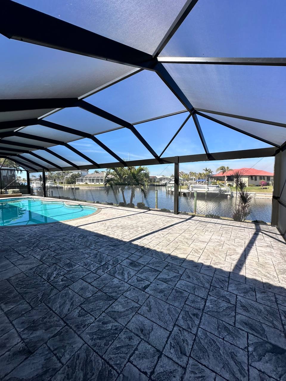 Before & After Pool Cage Replacement with Picture View in Punta Gorda, FL